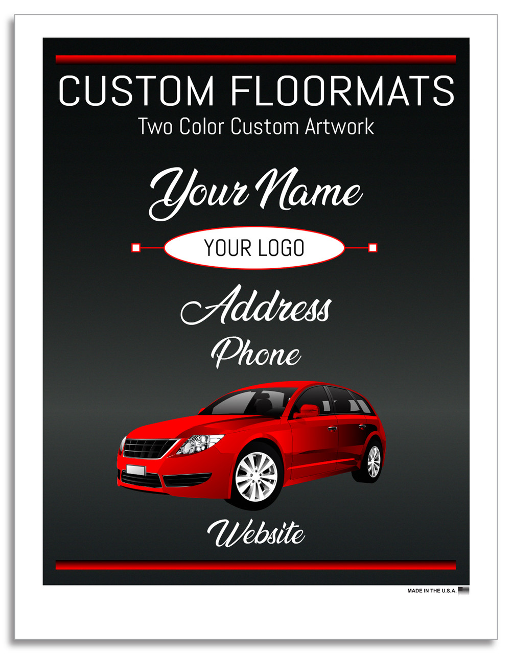 Poly Back Printed Floor Mats TWO COLOR Form 126 PB