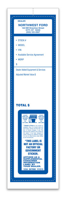 Auto Stickers & Magnets - Addendum Stickers - Park Place Printing And ...