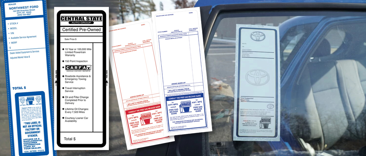 Auto Stickers & Magnets - Addendum Stickers - Park Place Printing And ...