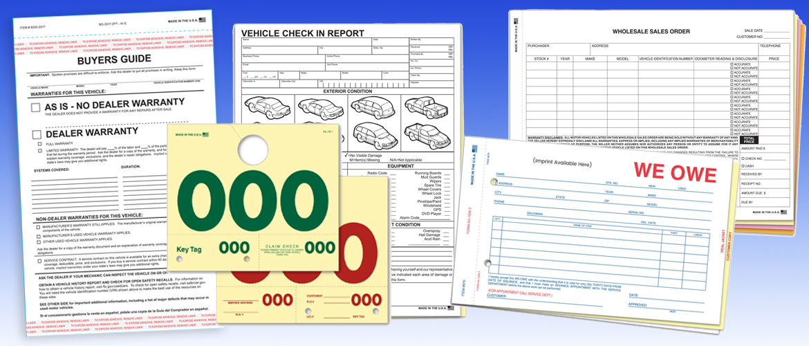 Automotive Forms - Auto Dealer Supplies | ParkPlacePrinting.net