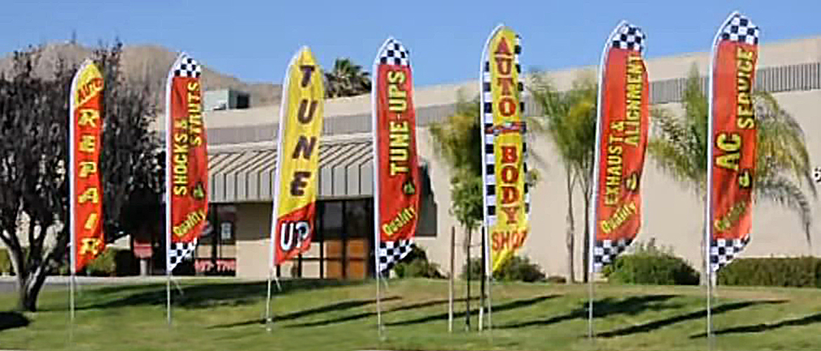 Advertising Swooper Flags for Auto Dealers | Feather Flags | Park Place ...