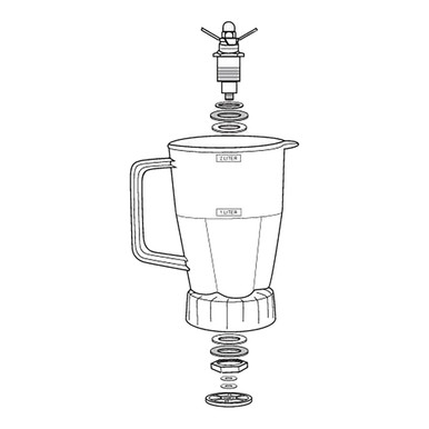 Waring 503074 64 Oz Lexan Container w/ Blending Assembly | Allpoints