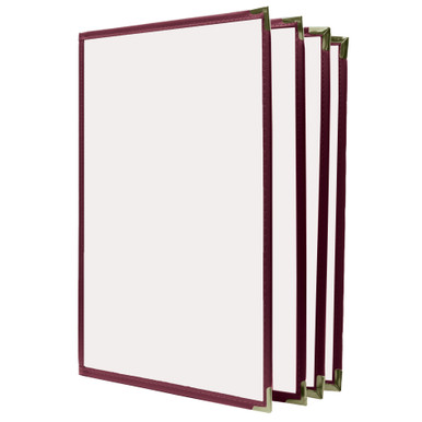 KNG 3968BRGGLD 8 1/2 in x 11 in 4 Page Burgandy and Gold Menu Cover ...
