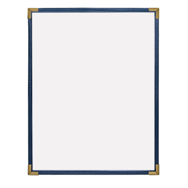 KNG 3970BLUGLD 8 1/2 in x 14 in Single Blue and Gold Menu Cover | Allpoints