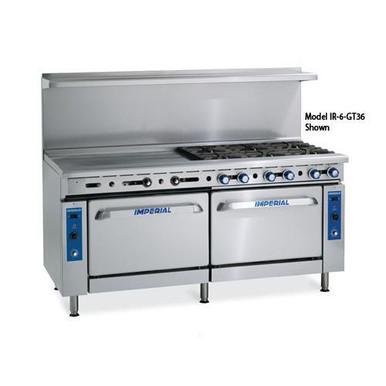 Imperial IR-6-G12 48 in 6-Burner Gas Range w/ Griddle and Standard ...