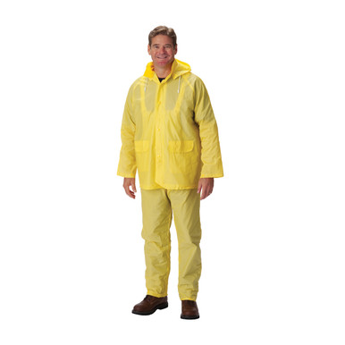 PIP 201-250X1 Yellow PVC Rainsuit w/ Bib Overalls (XL) | Allpoints
