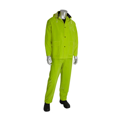 PIP 201-355M Lime-Yellow Rainsuit w/ Bib Overalls (M) | Allpoints
