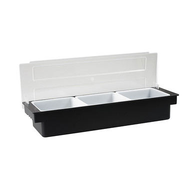 Condiment Dispenser Black Poly 3 Compartment