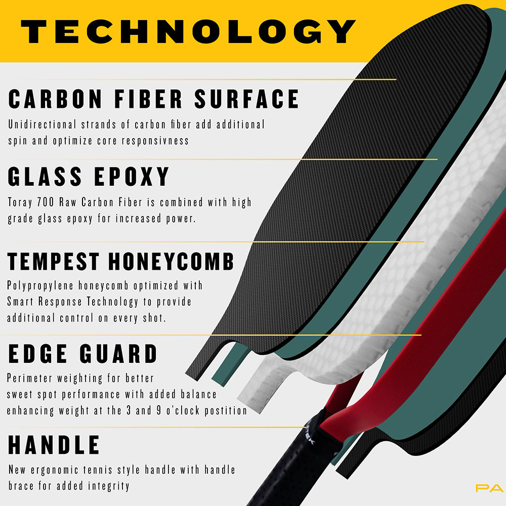 Paddletek Tempest Wave Pro-C 14.3mm Pickleball Paddle