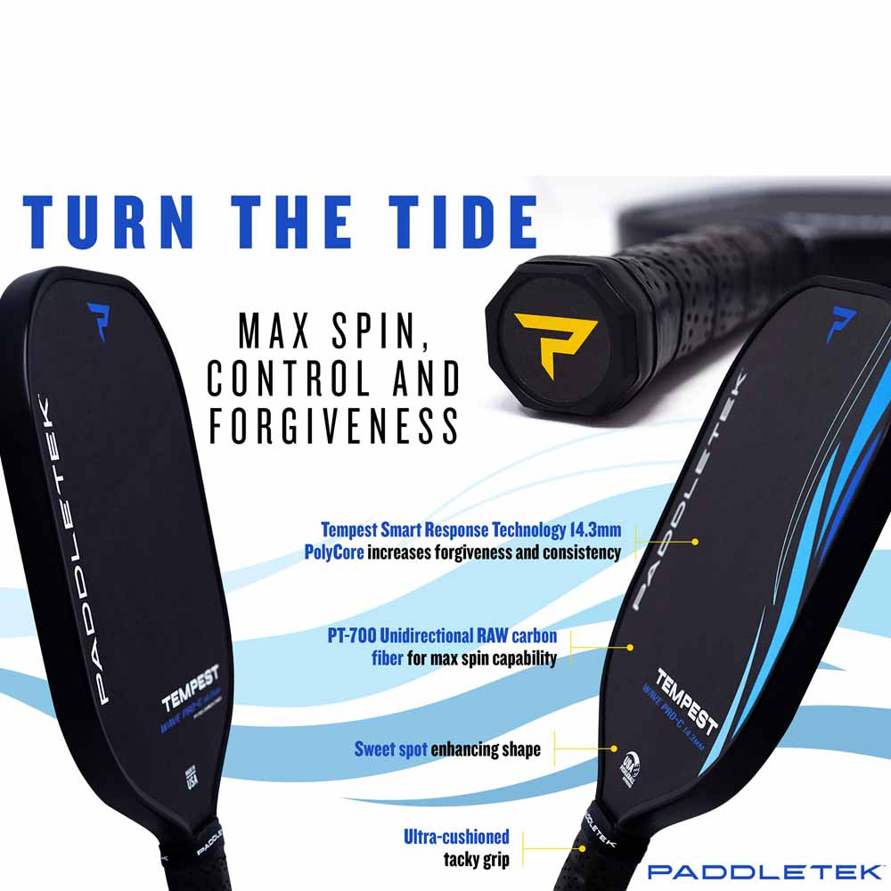 Paddletek Tempest Wave Pro-C 14.3mm Pickleball Paddle