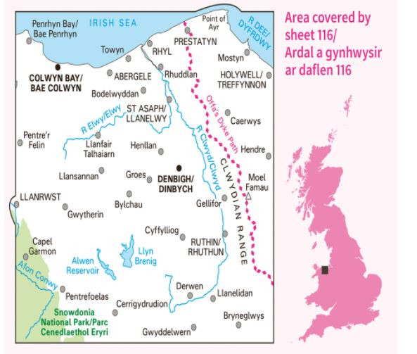 OS 116 Landranger Map for Denbigh and Colwyn Bay | OS Maps