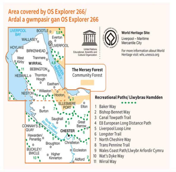 OS 266 Explorer Map for Wirral and Chester | OS Maps