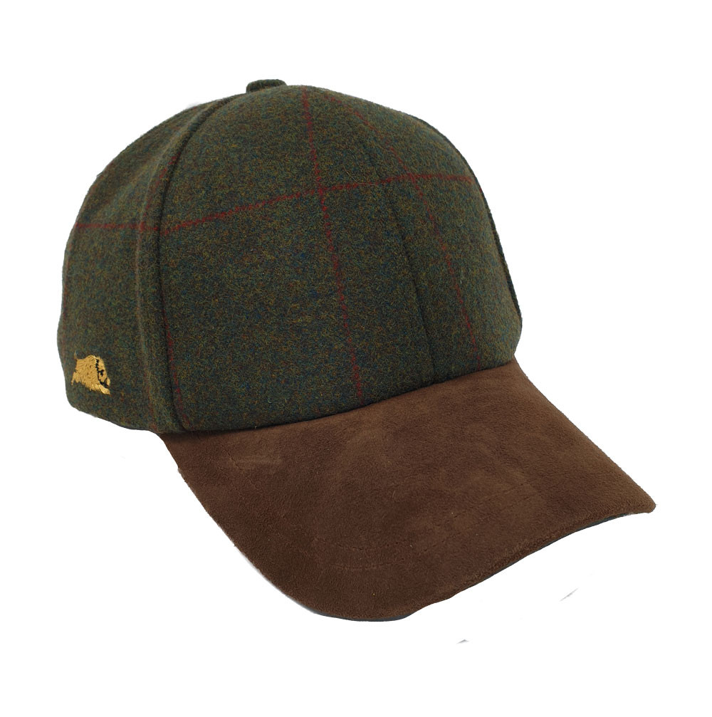 Wild Boar Tweed Baseball Caps in Green | Hats and caps