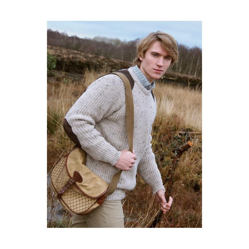 Aran Craft Wool Fishermans Jumper in Oatmeal