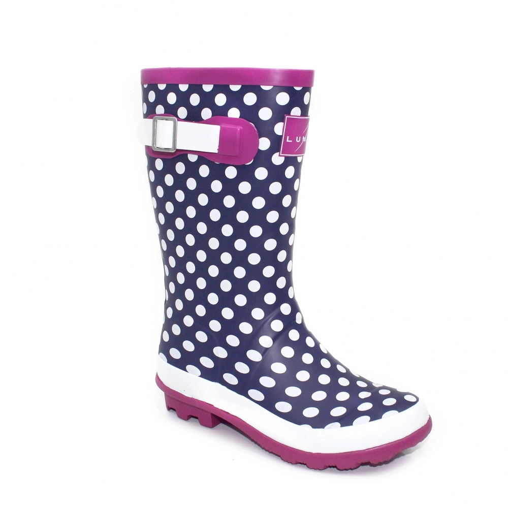 Lunar Dotty Polka Dot wellington boots | Girls Wellies
