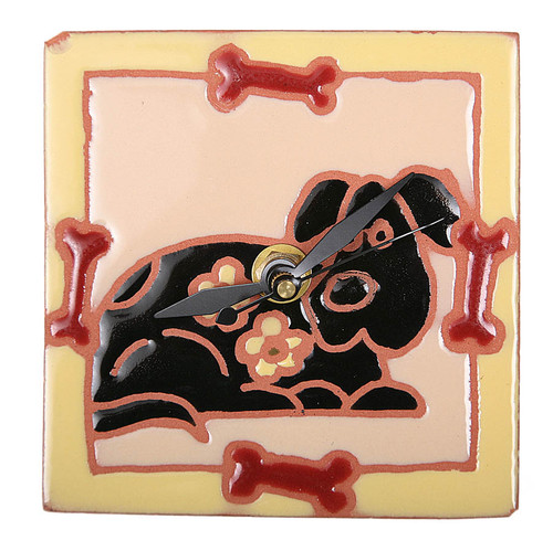 Dog with Bones Desk Clock - Arizona Gifts