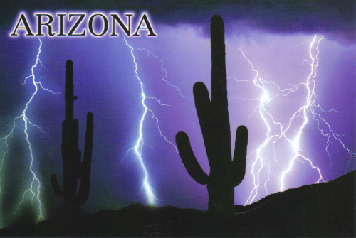Arizona Monsoon Lightning Postcard - Pack of 100 - Arizona Gifts