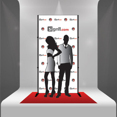 Step and Repeat 4'x8' + Stand + Red Carpet - Sign11.com