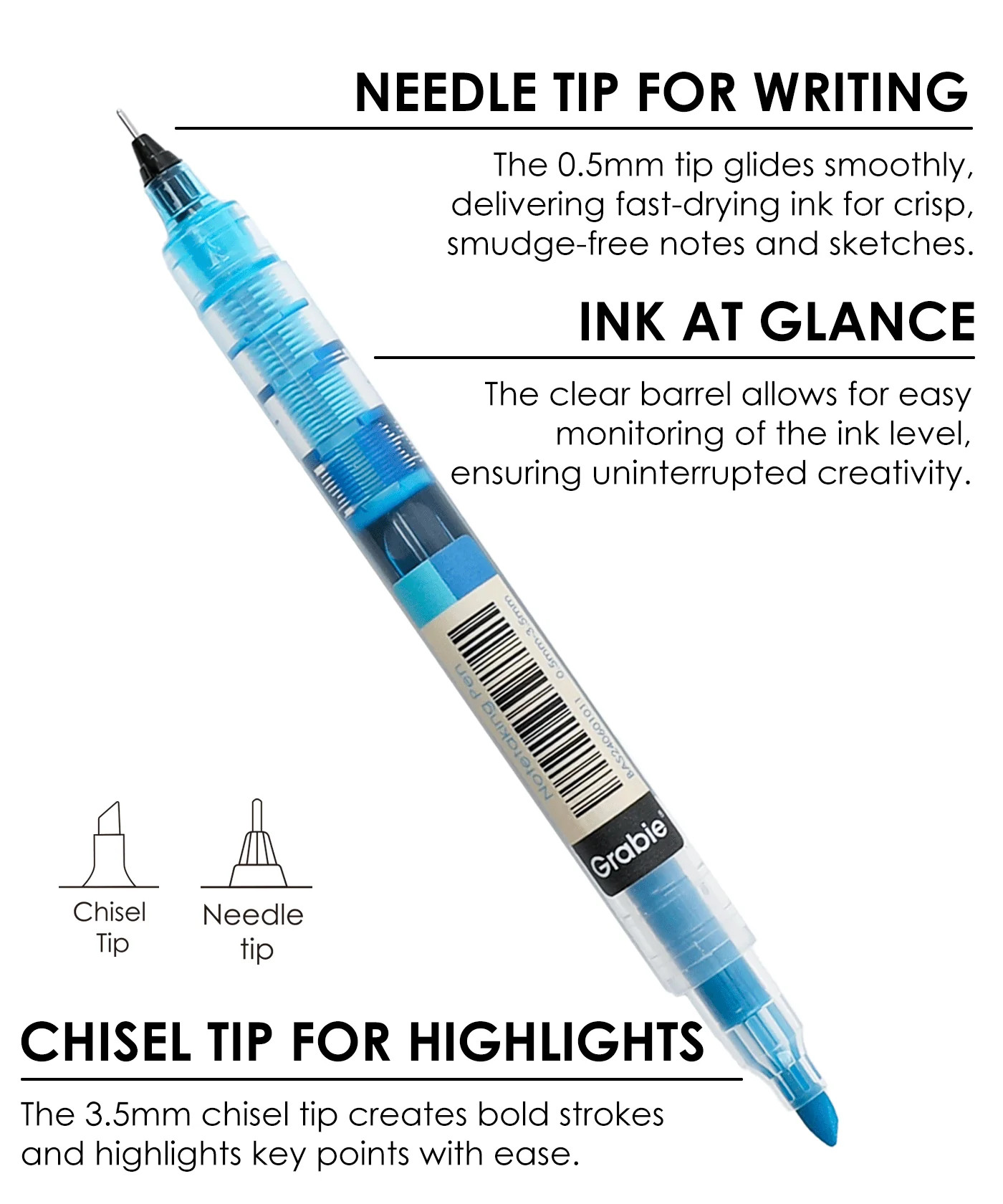 Dual-Tip Notetaking Pen Set Of 6 - Vivid Splash | GoodThings
