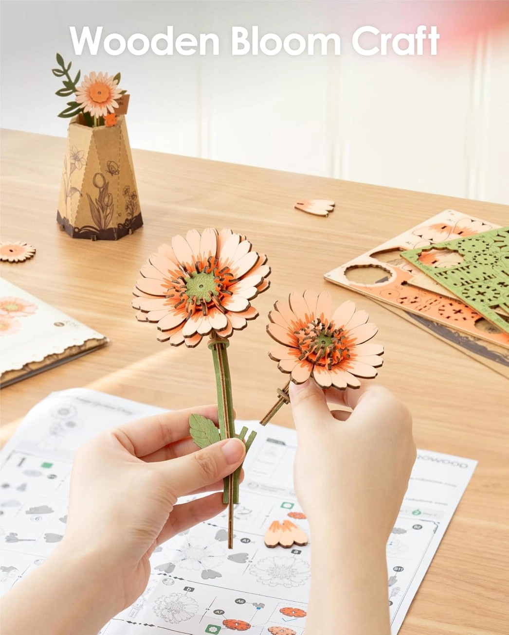 Orange Gerbera Daisy DIY Flower Kit | GoodThings