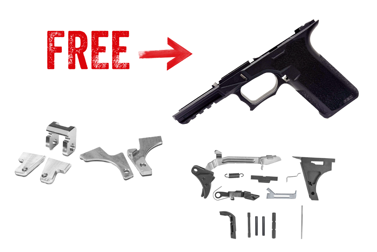 FREE FRAME BUNDLE - Polymer80™ PF940CV1 G19 BRIDGE FRAME 76% BLACK + LPK