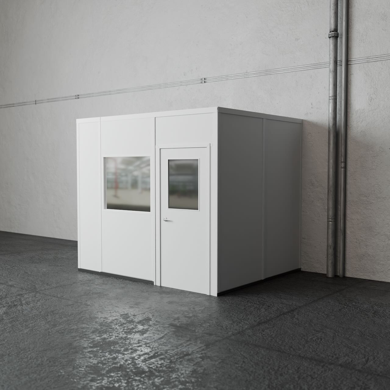 PortaFab Modular Inplant Office 8' x 10', 3-Wall