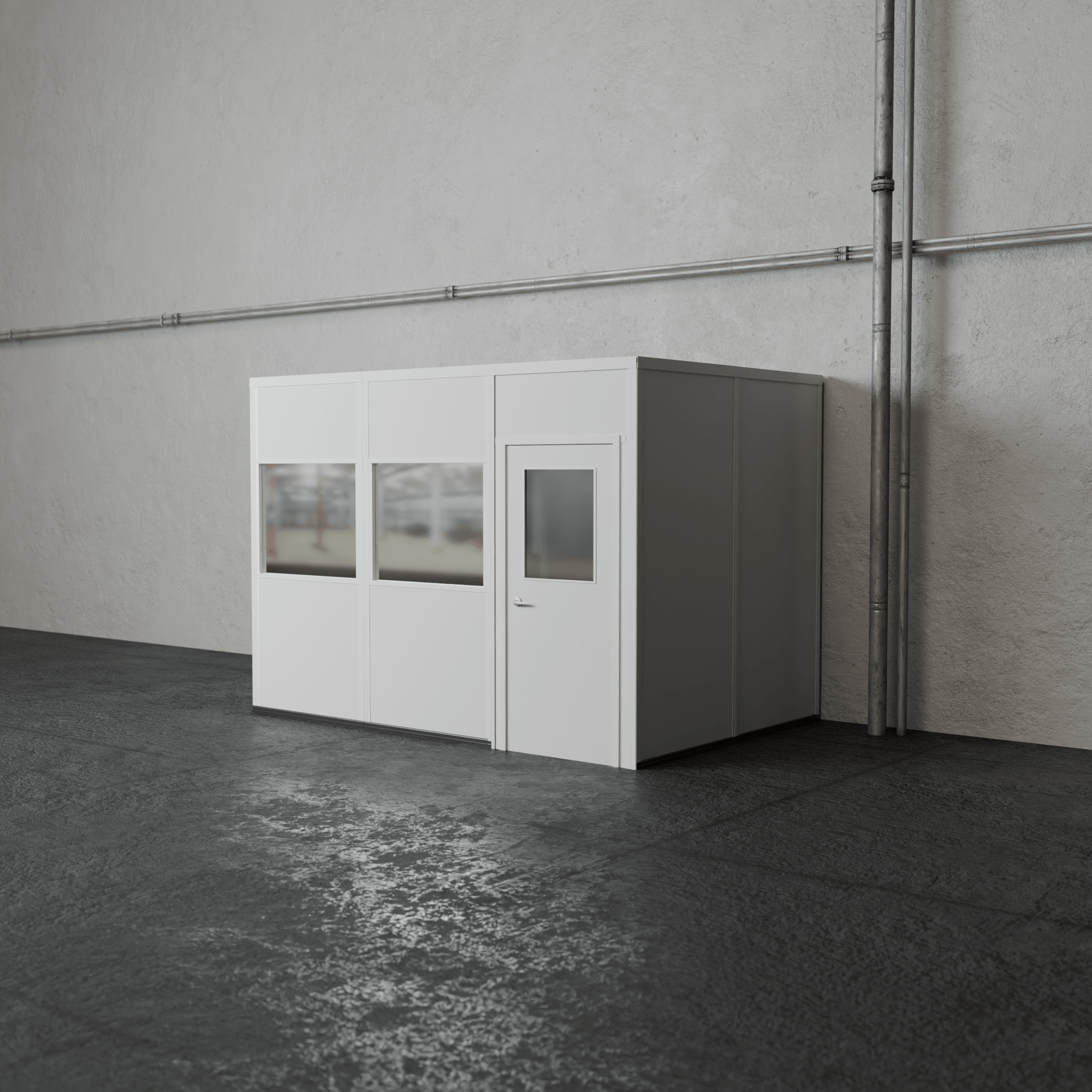 PortaFab Modular Inplant Office 8' x 12', 3-Wall