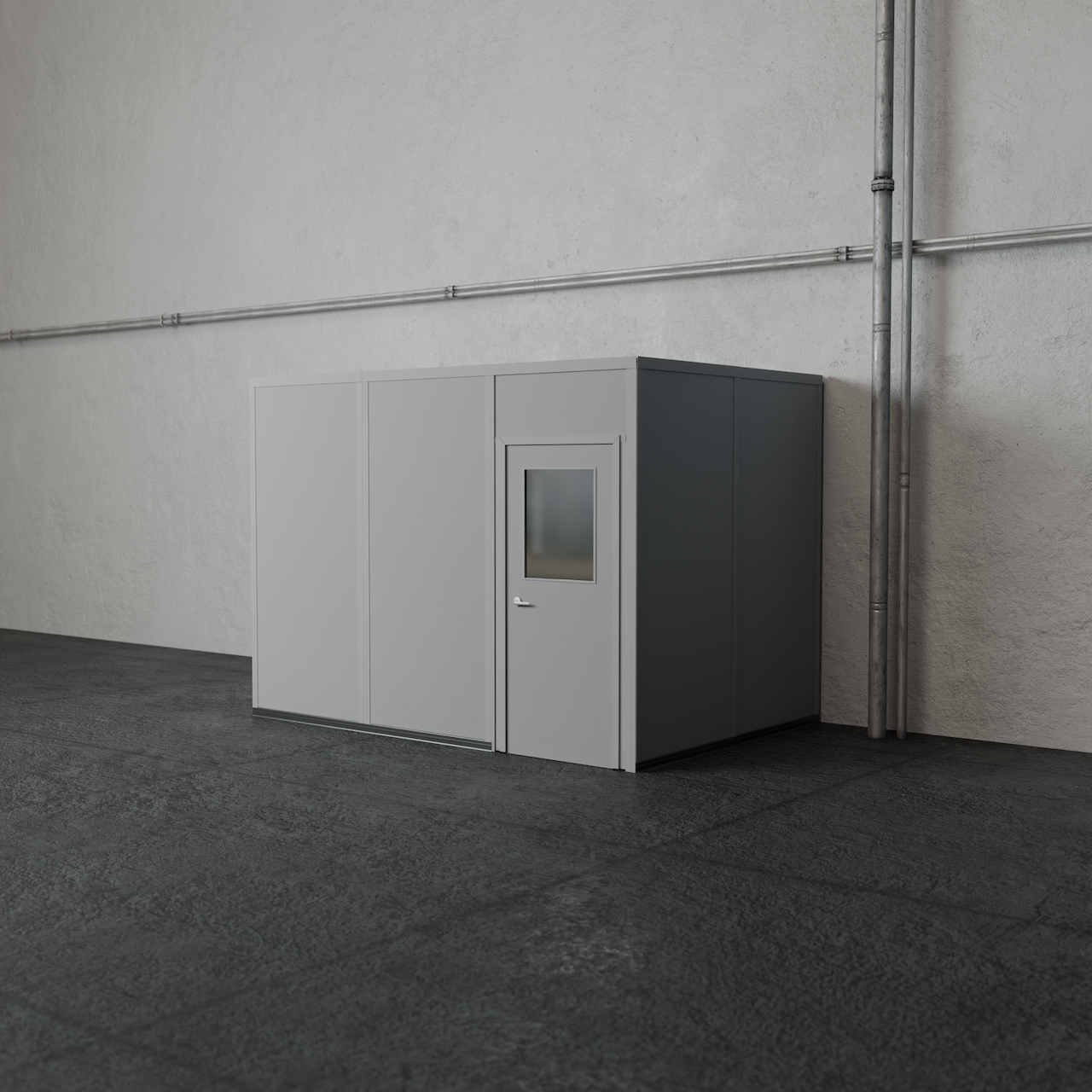 PortaFab Modular Inplant Office 8' x 12', 3-Wall