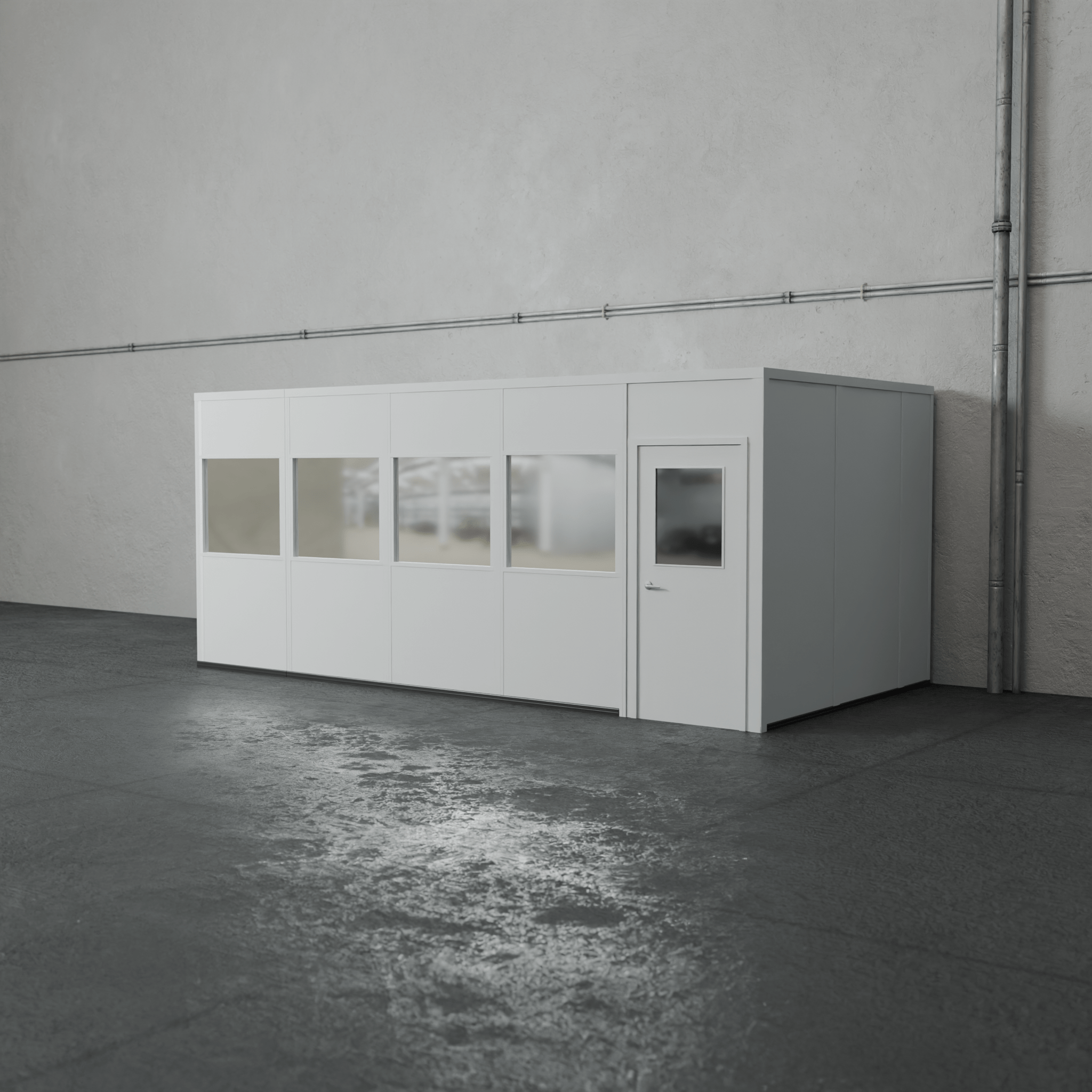 PortaFab Modular Inplant Office 10' x 20', 3-Wall