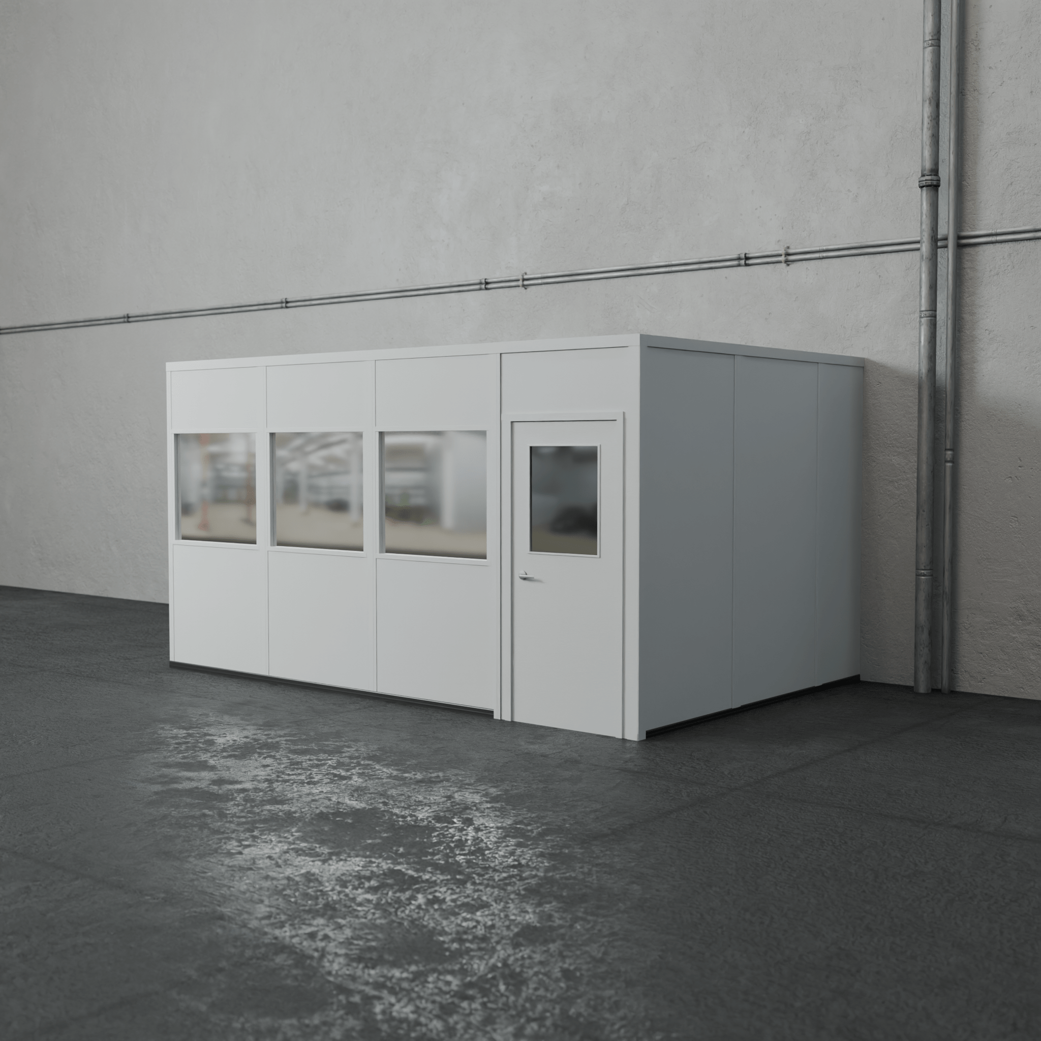 PortaFab Modular Inplant Office 12' x 16', 3-Wall