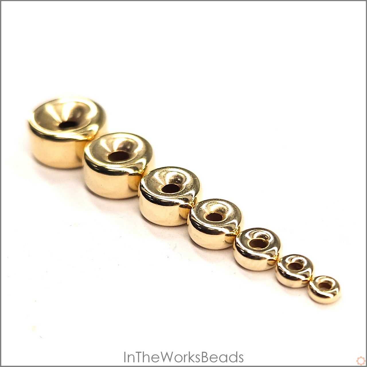 14k Gold Roundel 4mm - InTheWorksBeads