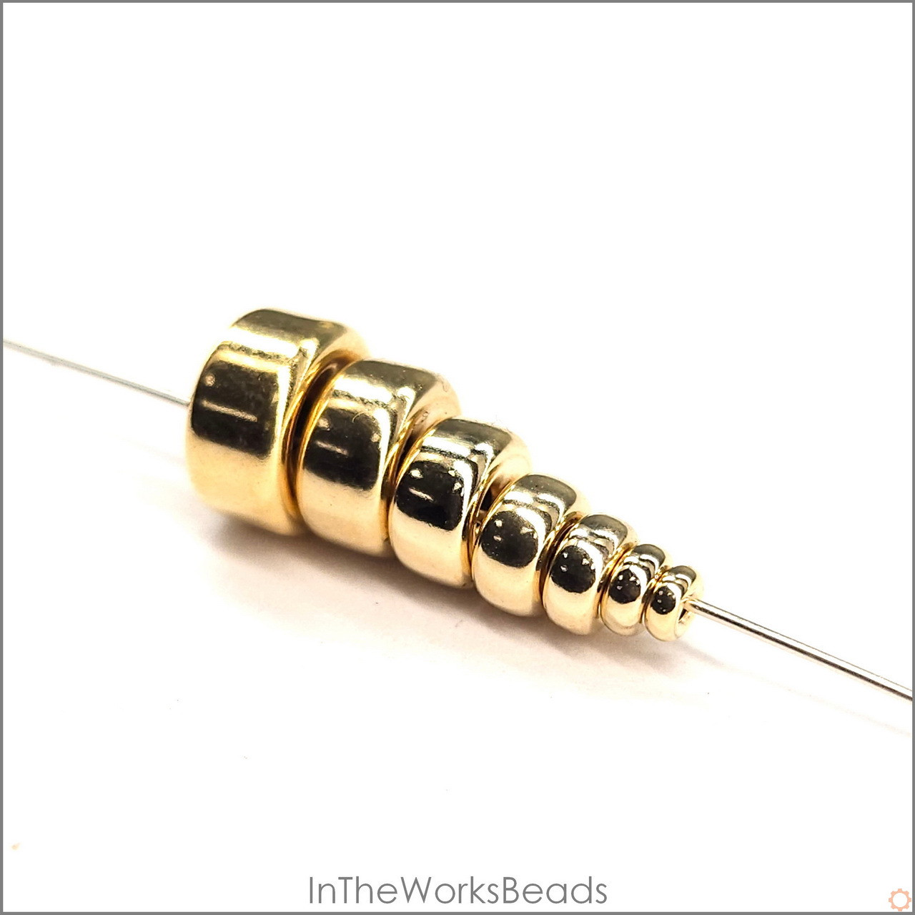 14k Gold Roundel 4mm - InTheWorksBeads