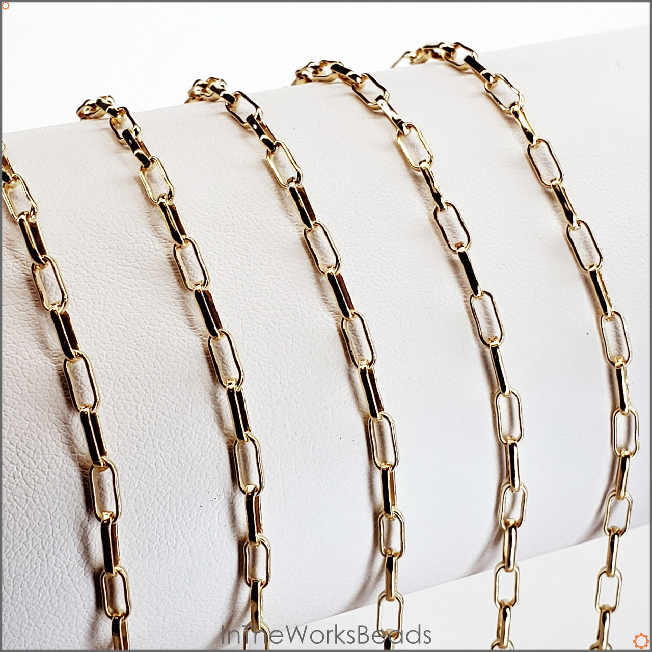 14K Gold Filled Elongated Rolo Chain. 2.5mm x 6mm - InTheWorksBeads