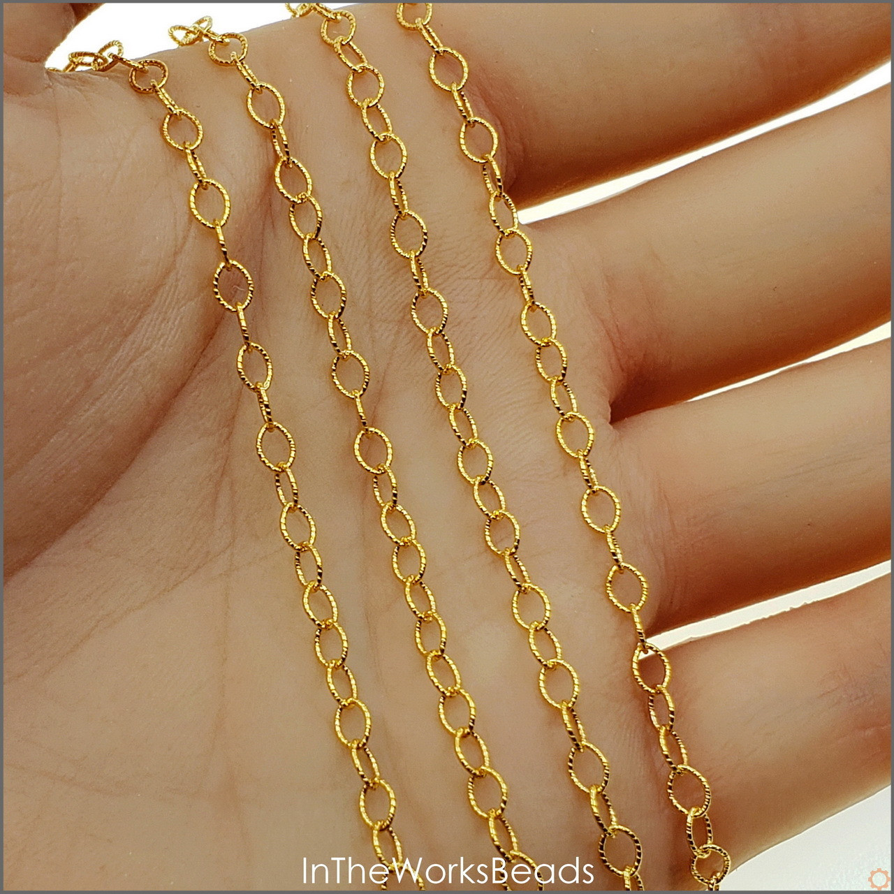 14k Gold Filled Cable Chain 3mm - Line Style - InTheWorksBeads