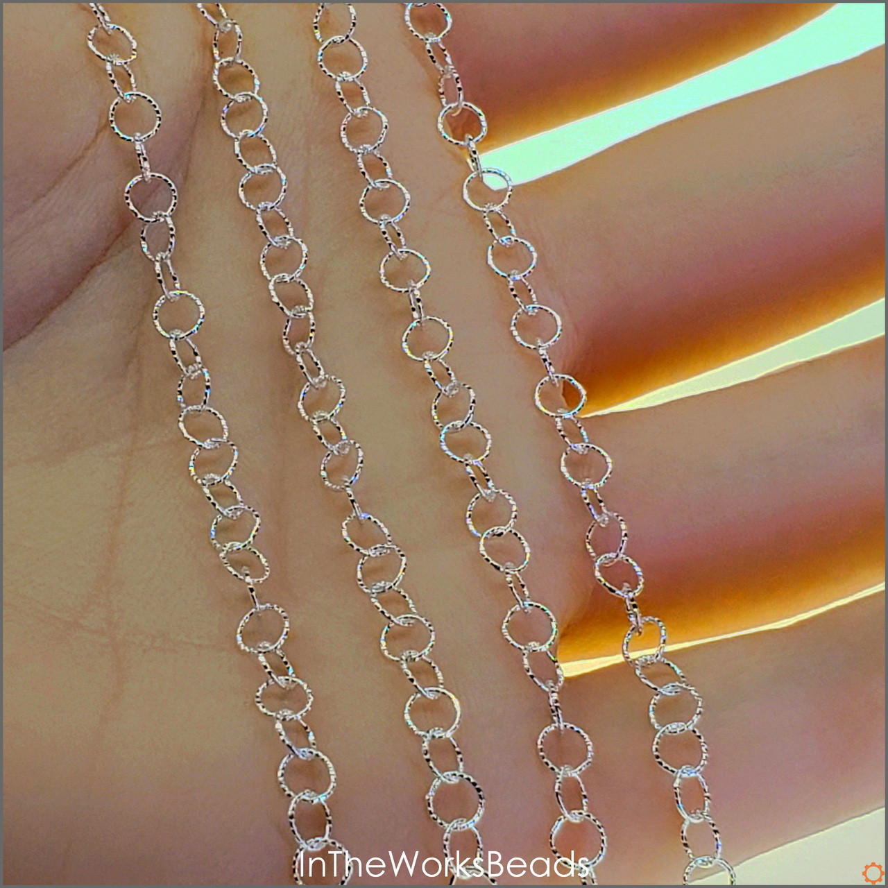 Sterling Silver Round Cable Chain 3.5mm - Twisted - InTheWorksBeads