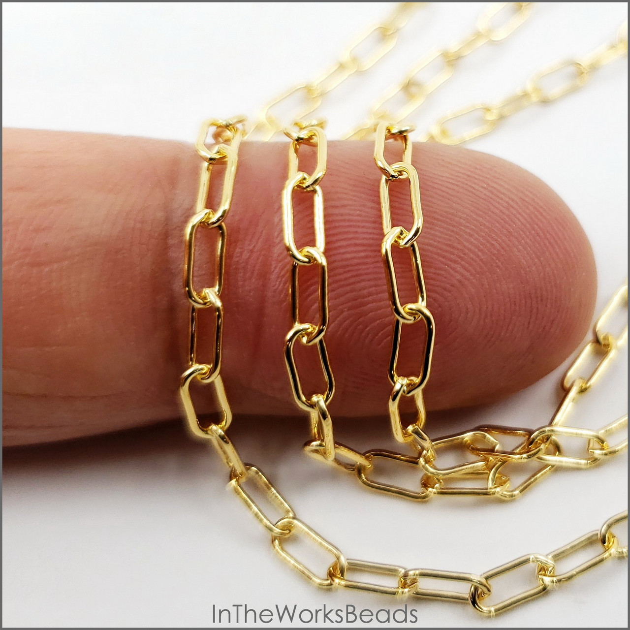 14k Gold Filled Paper Clip Chain 2.4mm x 6mm - InTheWorksBeads