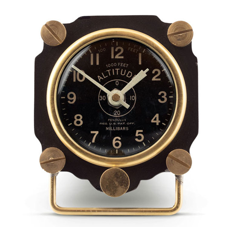 Metal Altimeter Instrument Table Clock | Aviation Desk Clock | Gifts