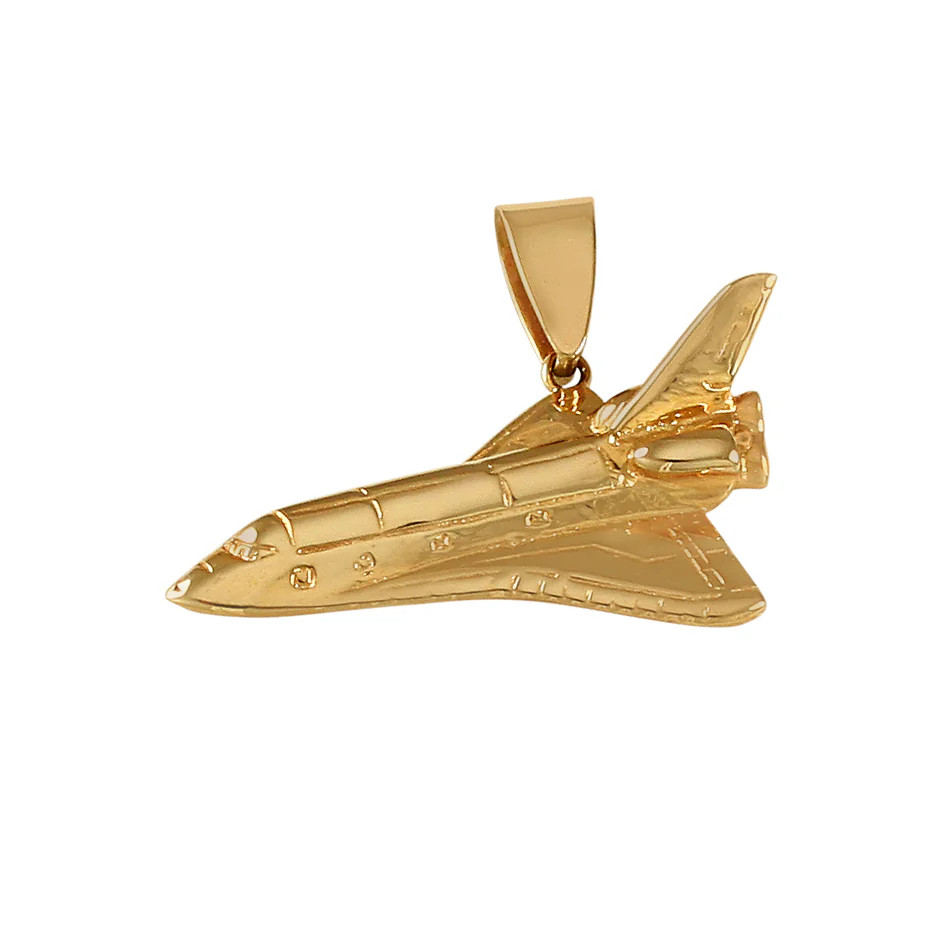 14K Gold Space Shuttle Pendant