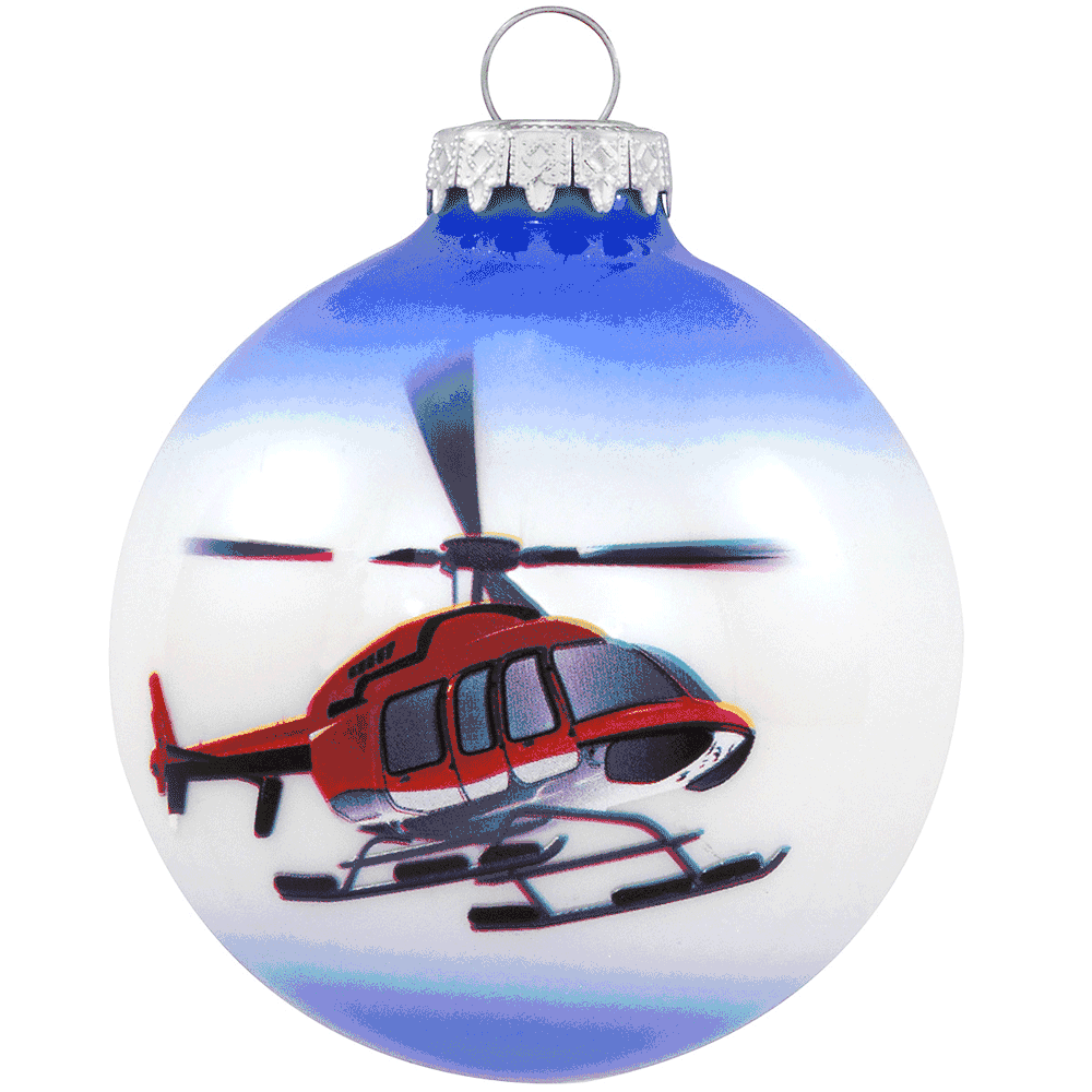 Helicopter Glass Ornament | Awesome Helicopter Pilot Gift