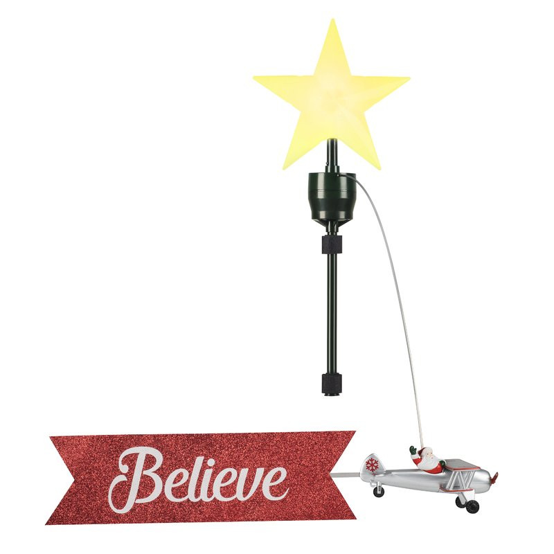 Santa's Biplane Holiday Decoration | Cool Animated Tree Topper