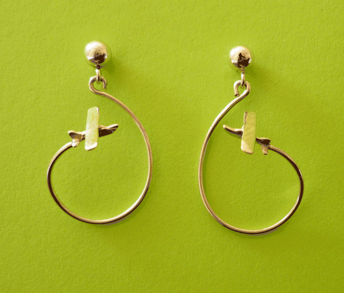 Aviation Jewelry | Gold Cessna Style Airplane Earrings | Tailwinds