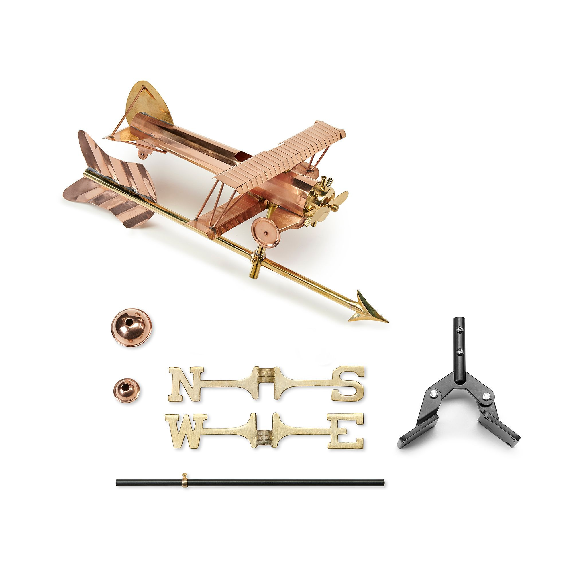 Bi Plane Weather Vane | Copper Wind Vane | Cool Garden Decor
