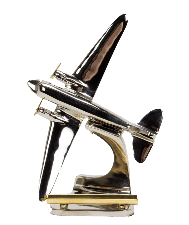 Aluminum Aircraft Yoke Desk Clock | Awesome Airplane Cockpit Clock