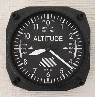 Altimeter Airplane Wall Clock | Pilot Gift | Instrument Clock