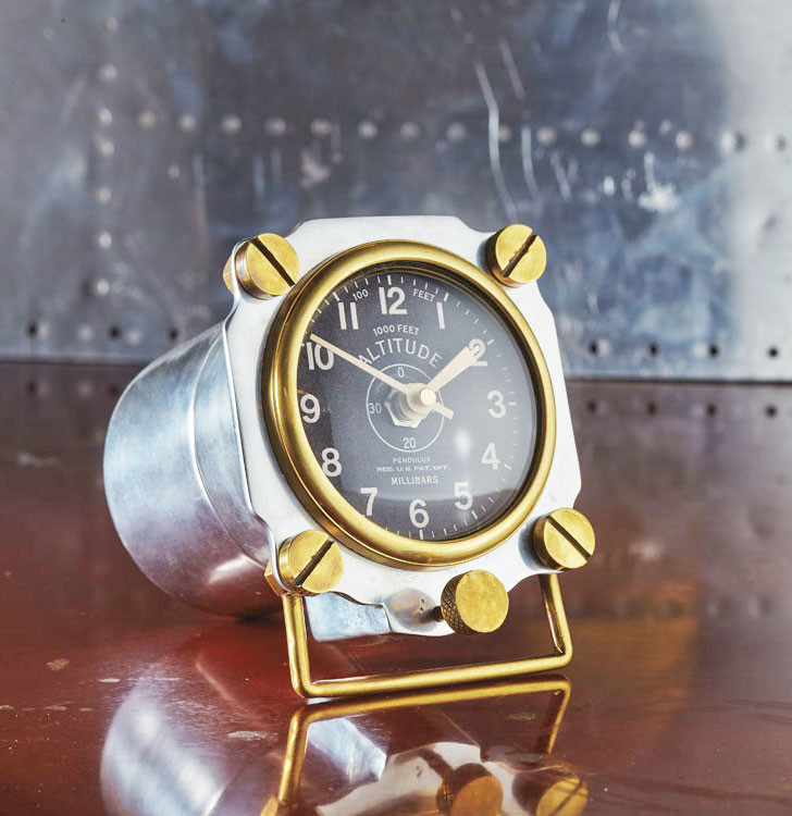Metal Altimeter Instrument Table Clock | Aviation Desk Clock | Gifts