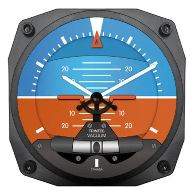 Modern Attitude Indicator Instrument Style Clock