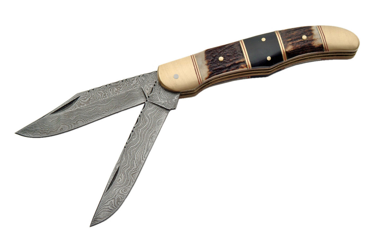2 BLADE FILEWORK 5" DAMASCUS FOLDER