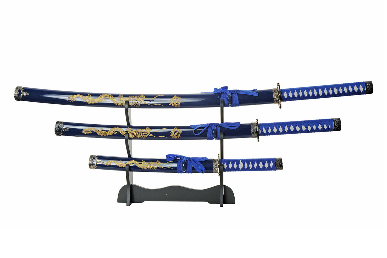 GOLD DRAGON BLUE SAMURAI SET - Warrior Emporium