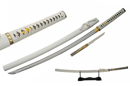 White/Gold Tomoe Samurai Sword