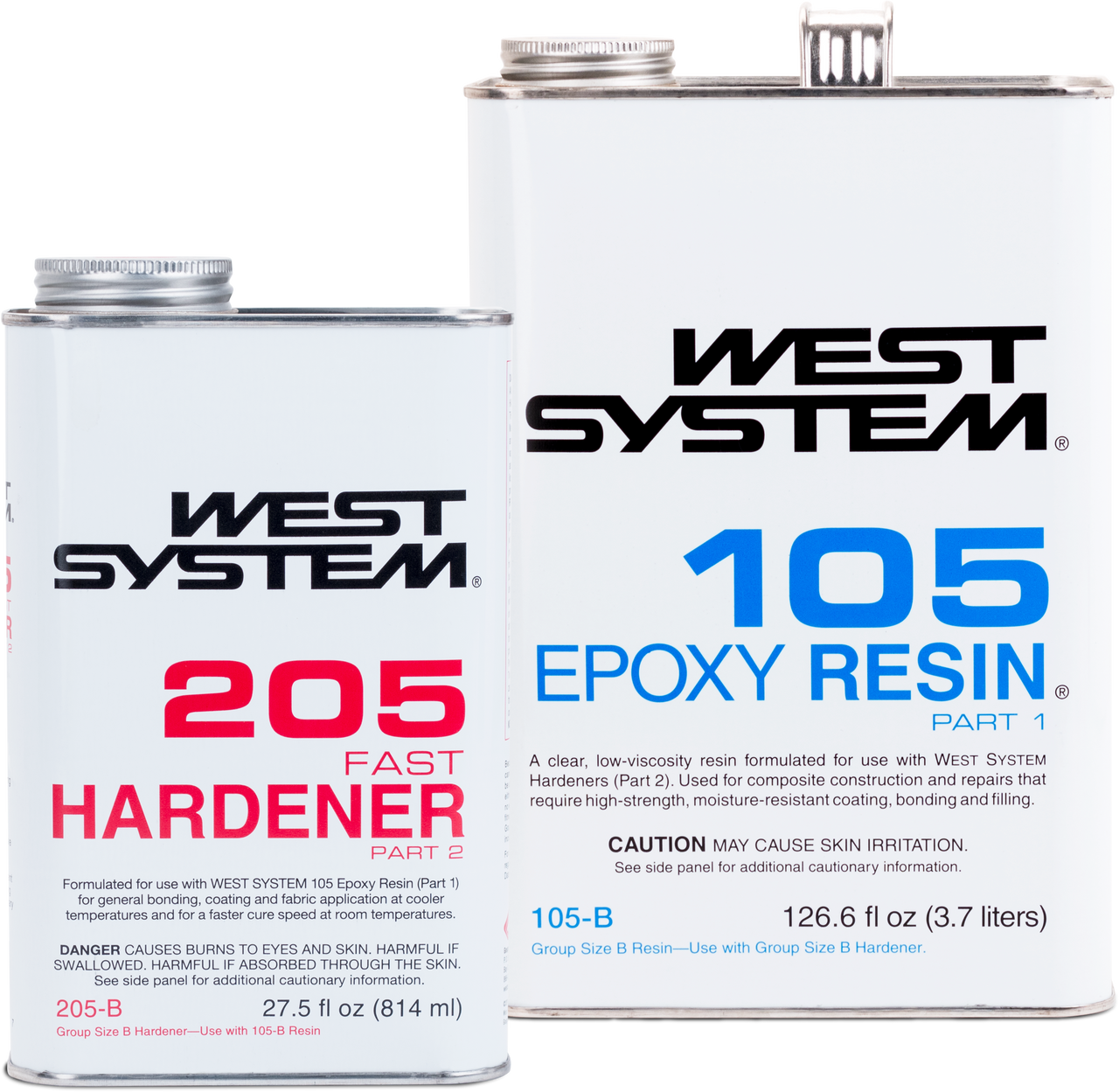 WEST SYSTEM® 105-B Epoxy with 205-B Fast Hardener, 1.2 Gallon Kit